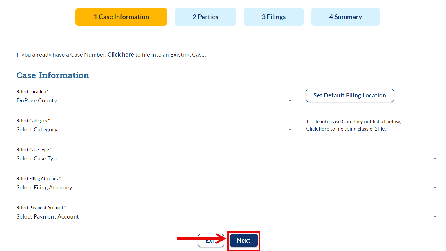 I2File · eFiling Service to create new case and additional documents ...